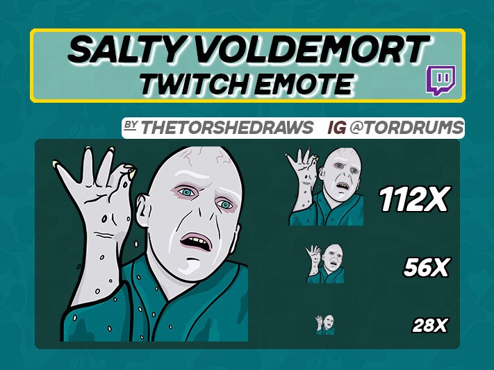 Salty Voldemort Twitch Emote Harry P Hogwarts - Etsy