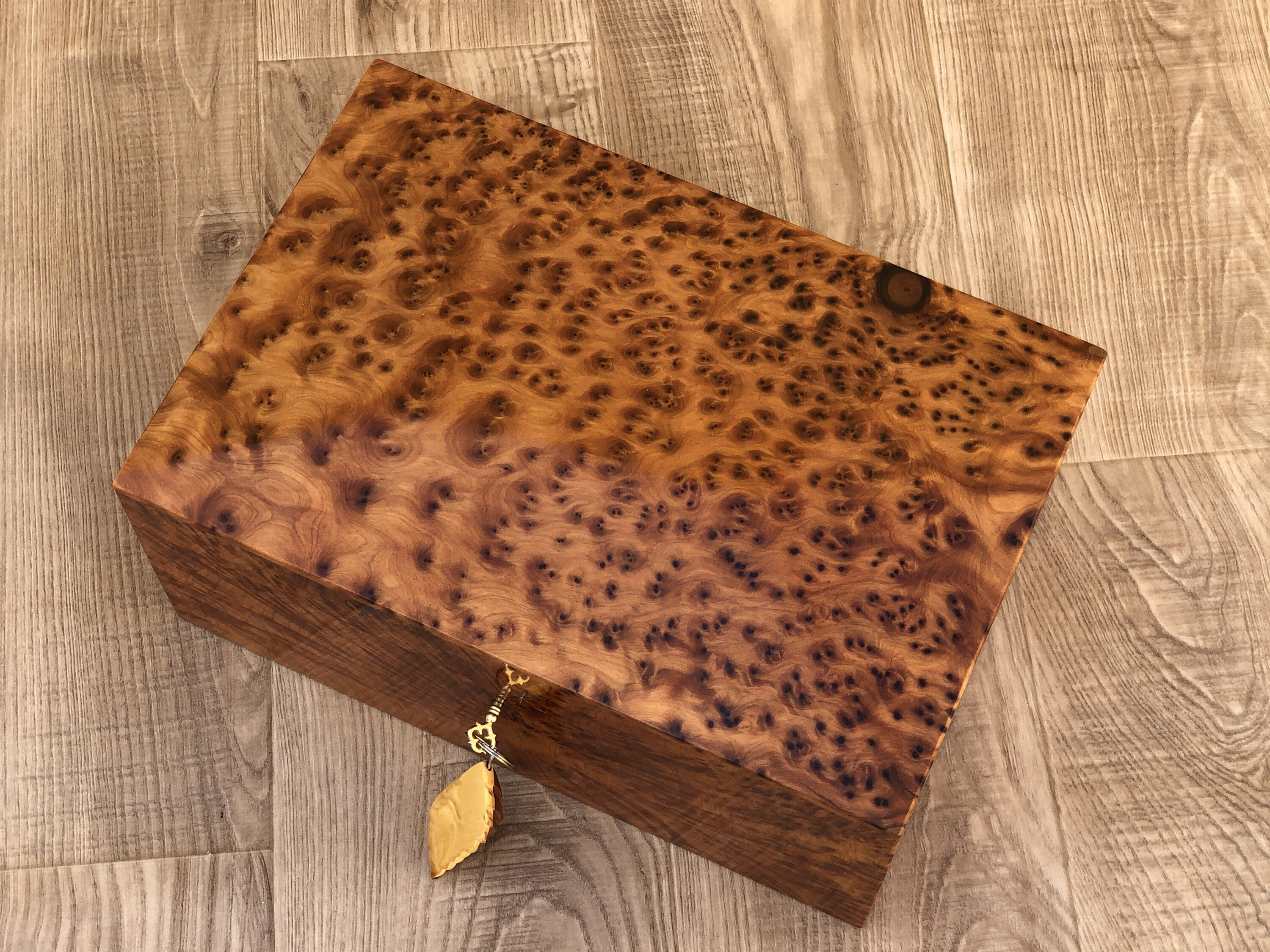 XXL Special Handmade Thuya Wood Box, Lockable Wood Jewelry Box, Two ...