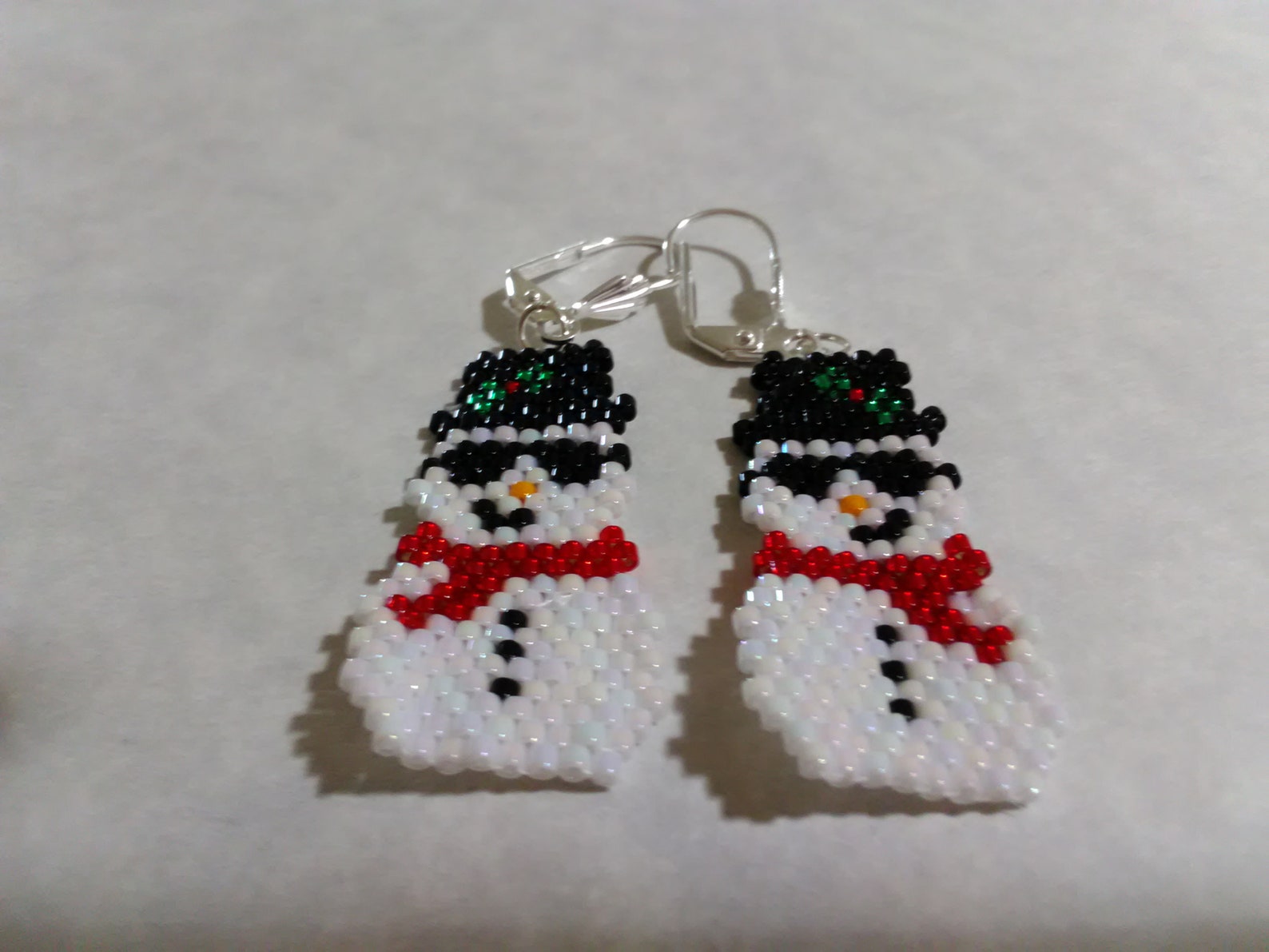 Snowman Earrings With Shades Beaded - Etsy