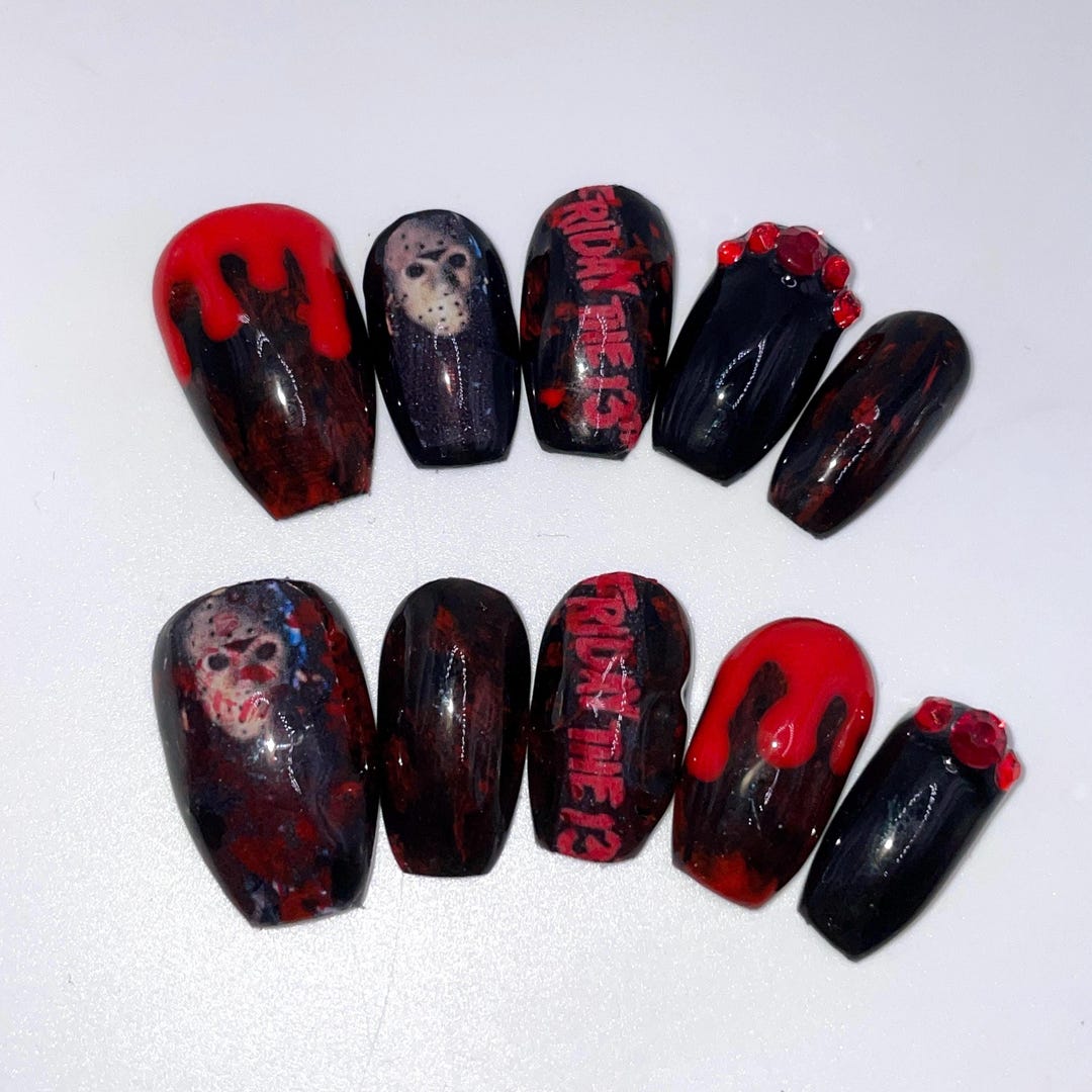 Jason Horror Friday the 13th Press on Nails - Etsy