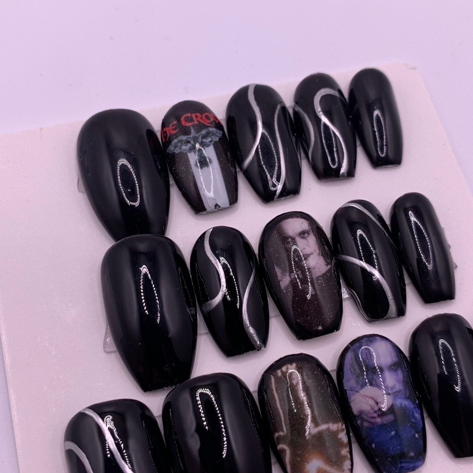 The Crow Press on Nails - Etsy