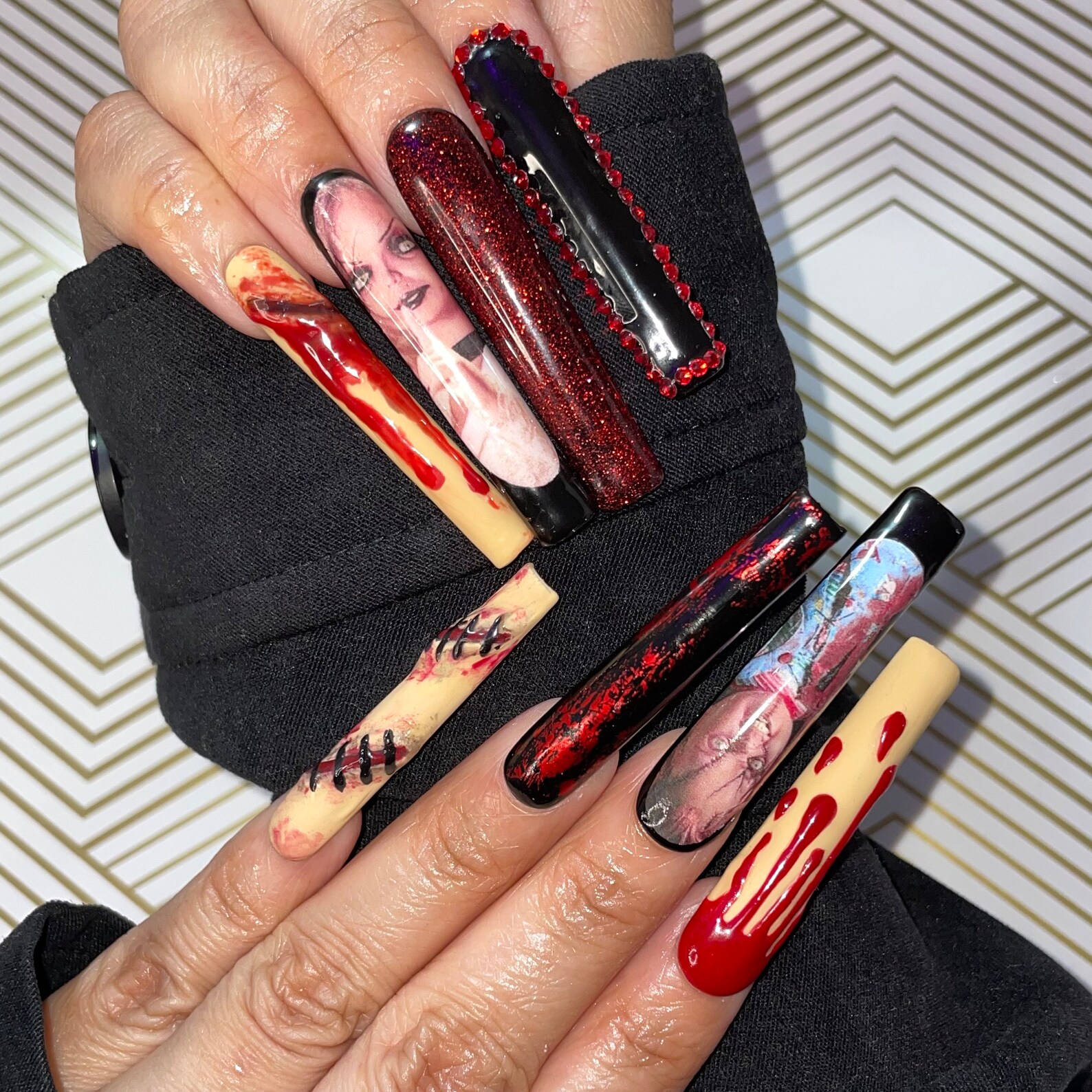 Horror Inspired Chucky Press on Nail Set - Etsy