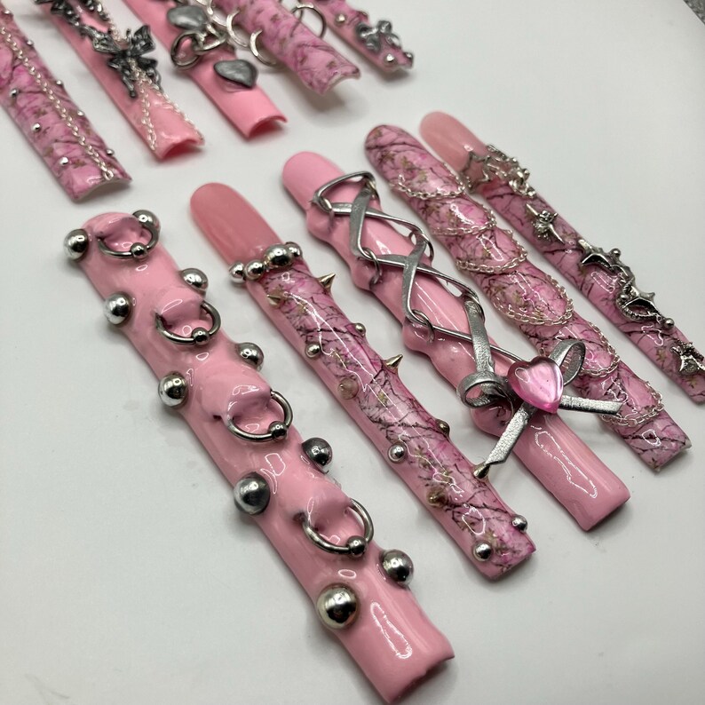 Pink and Real Camo Print 10XL Press on Nail Set - Etsy