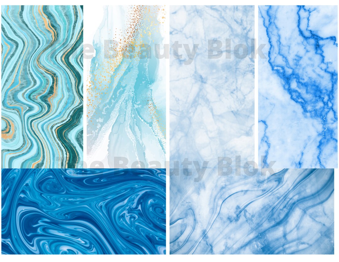 Blue Watercolor/marble Water Nail Decal Sheet - Etsy