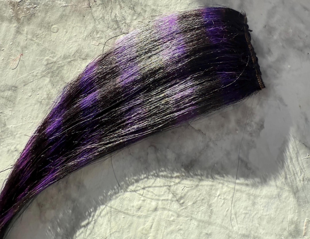 Purple and Black Raccoon Tail Hair Extension - Etsy