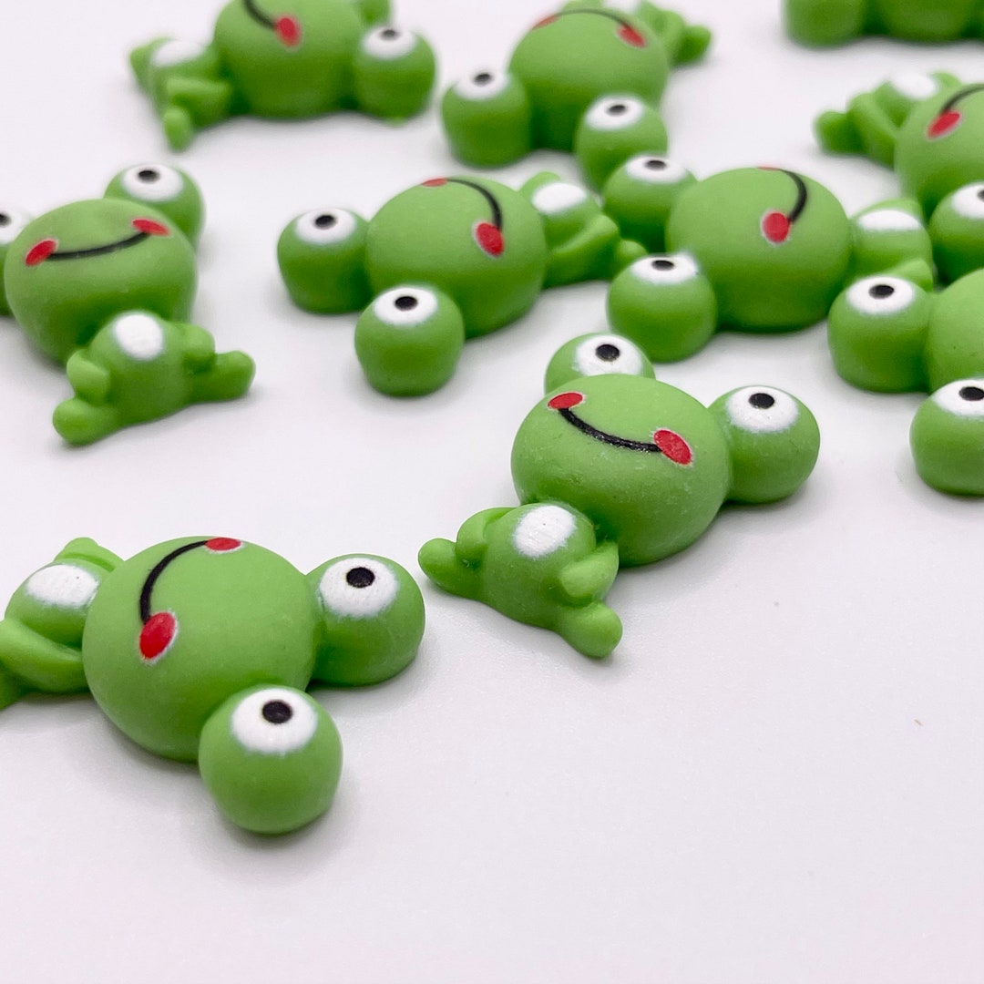 10 Piece Green Frog Charms - Etsy