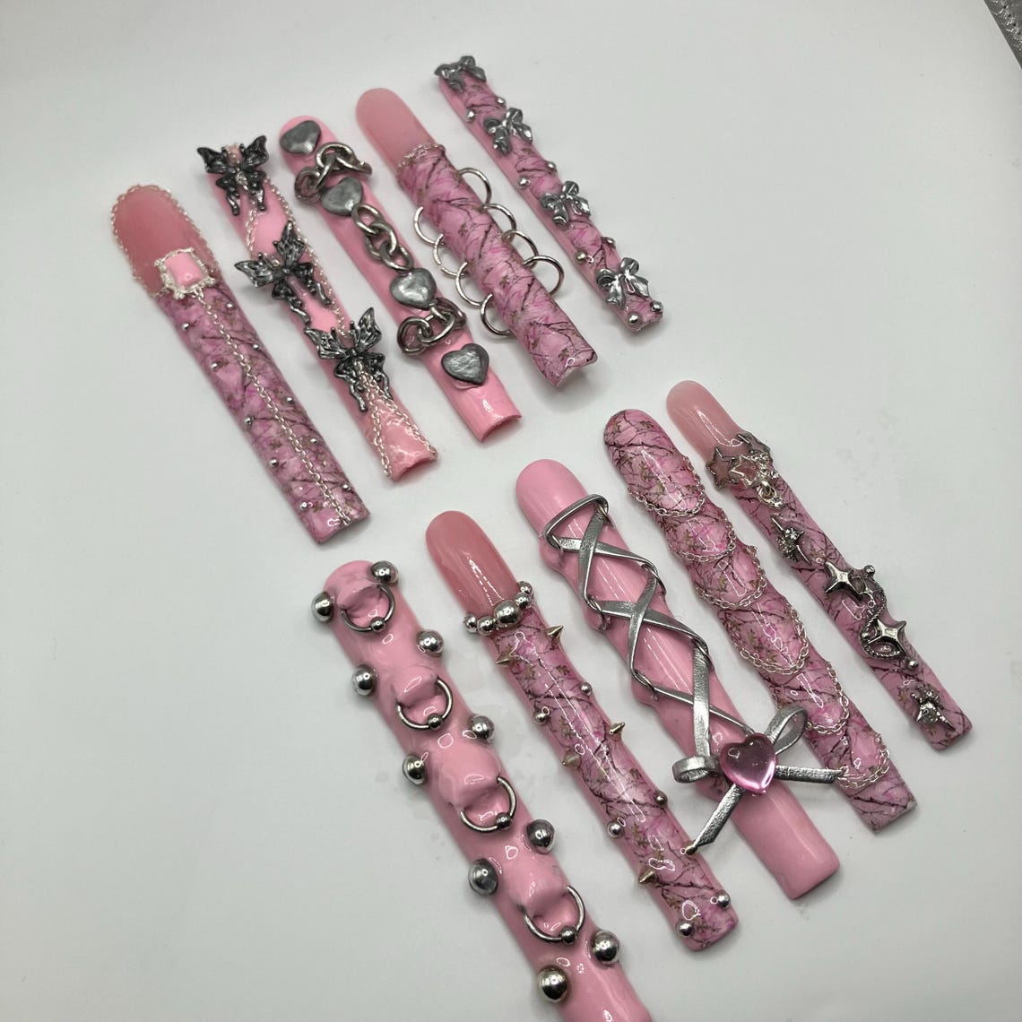 Pink and Real Camo Print 10XL Press on Nail Set - Etsy