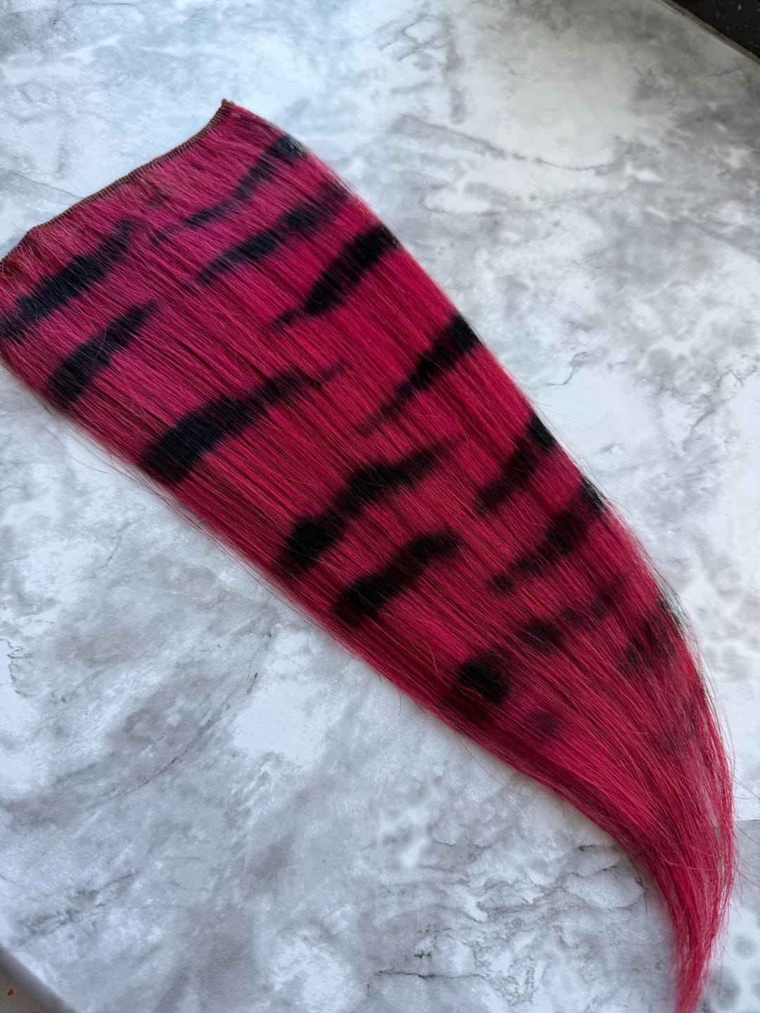 Pink and Black Zebra Hair Extension - Etsy