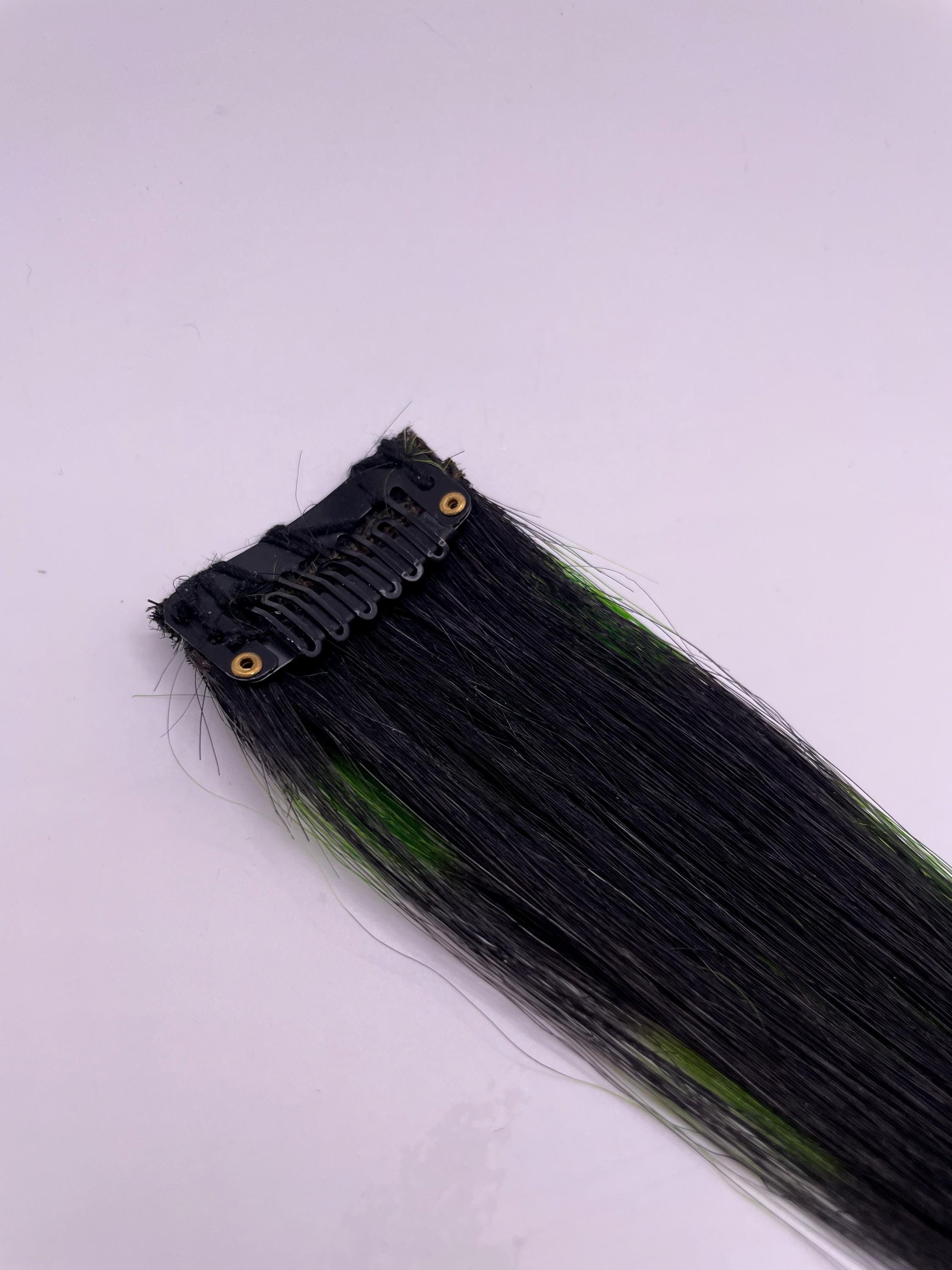 Black and Green Raccoon Tail Hair Extension - Etsy