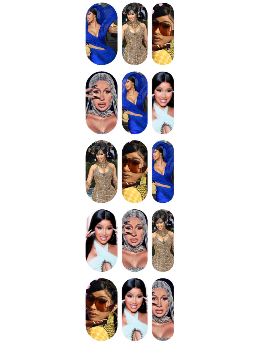 Cardi Inspired Design Water Nail Decal Sheet - Etsy