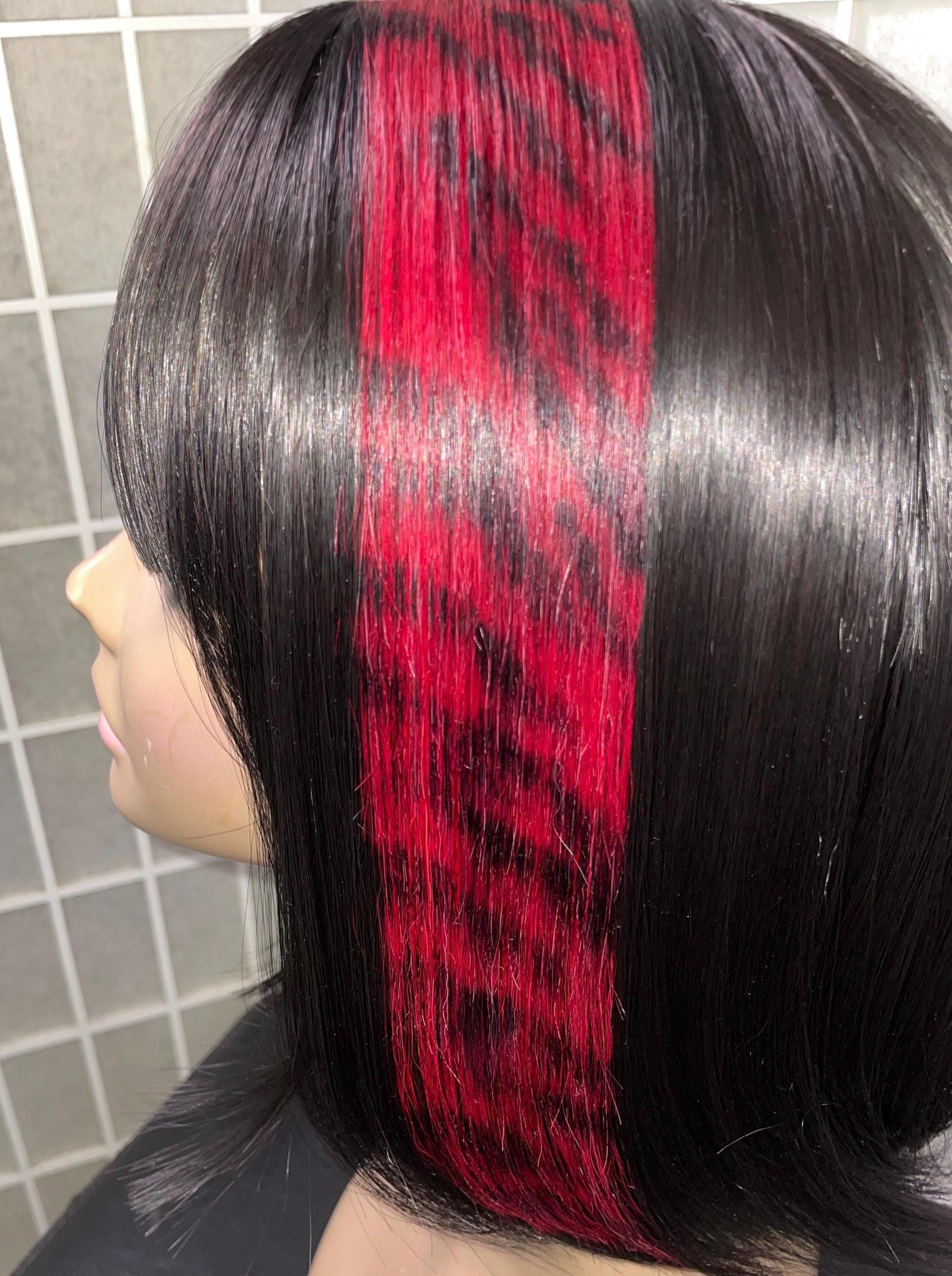 Red and Black Zebra Print Design Hair Extension - Etsy