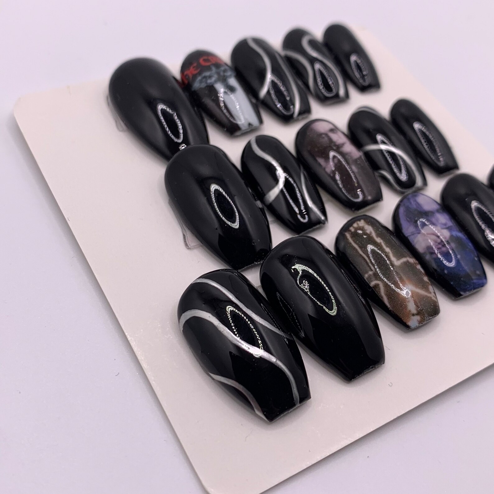 The Crow Press on Nails - Etsy