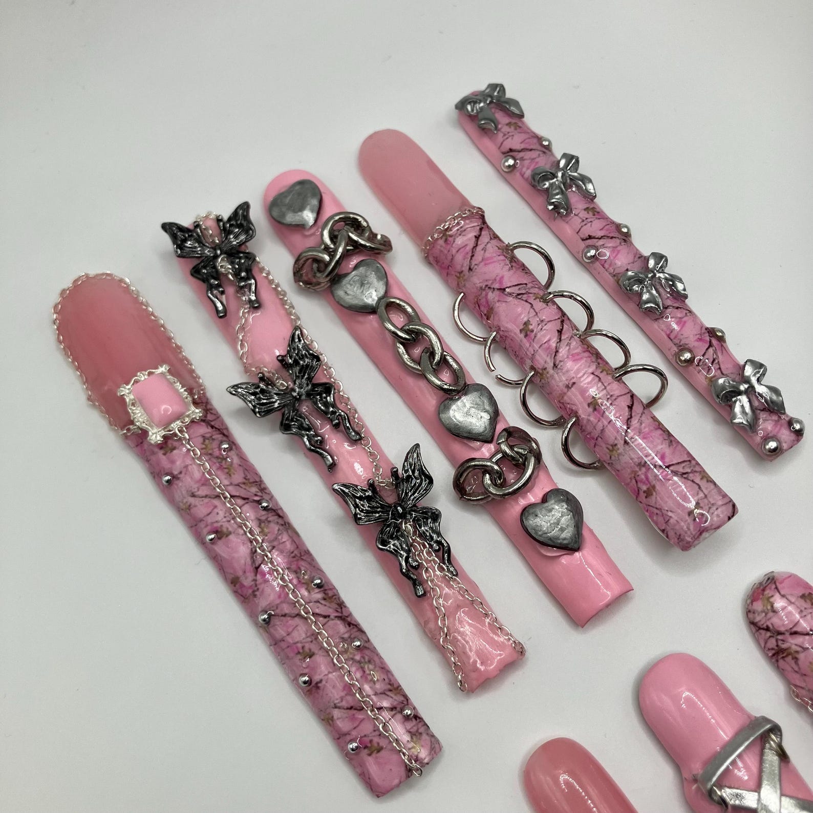 Pink and Real Camo Print 10XL Press on Nail Set - Etsy