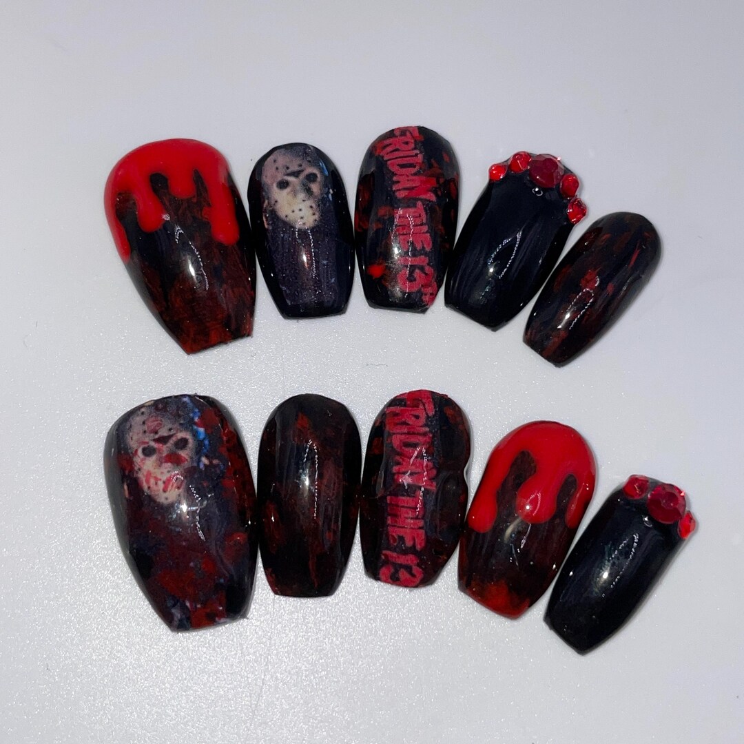 Jason Horror Friday the 13th Press on Nails - Etsy