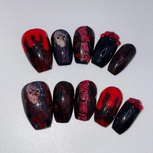 Jason Horror Friday the 13th Press on Nails - Etsy