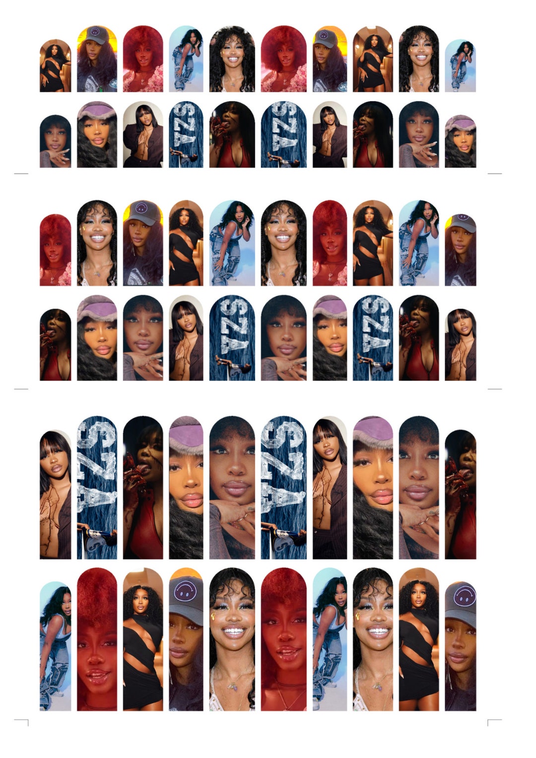 Sza Inspired Design Water Nail Decal Sheet - Etsy