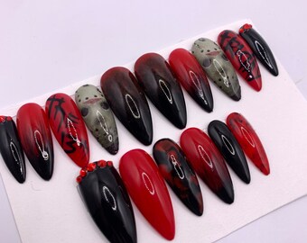Friday the 13th Jason Vorhees Horror Halloween Press on Nails - Etsy