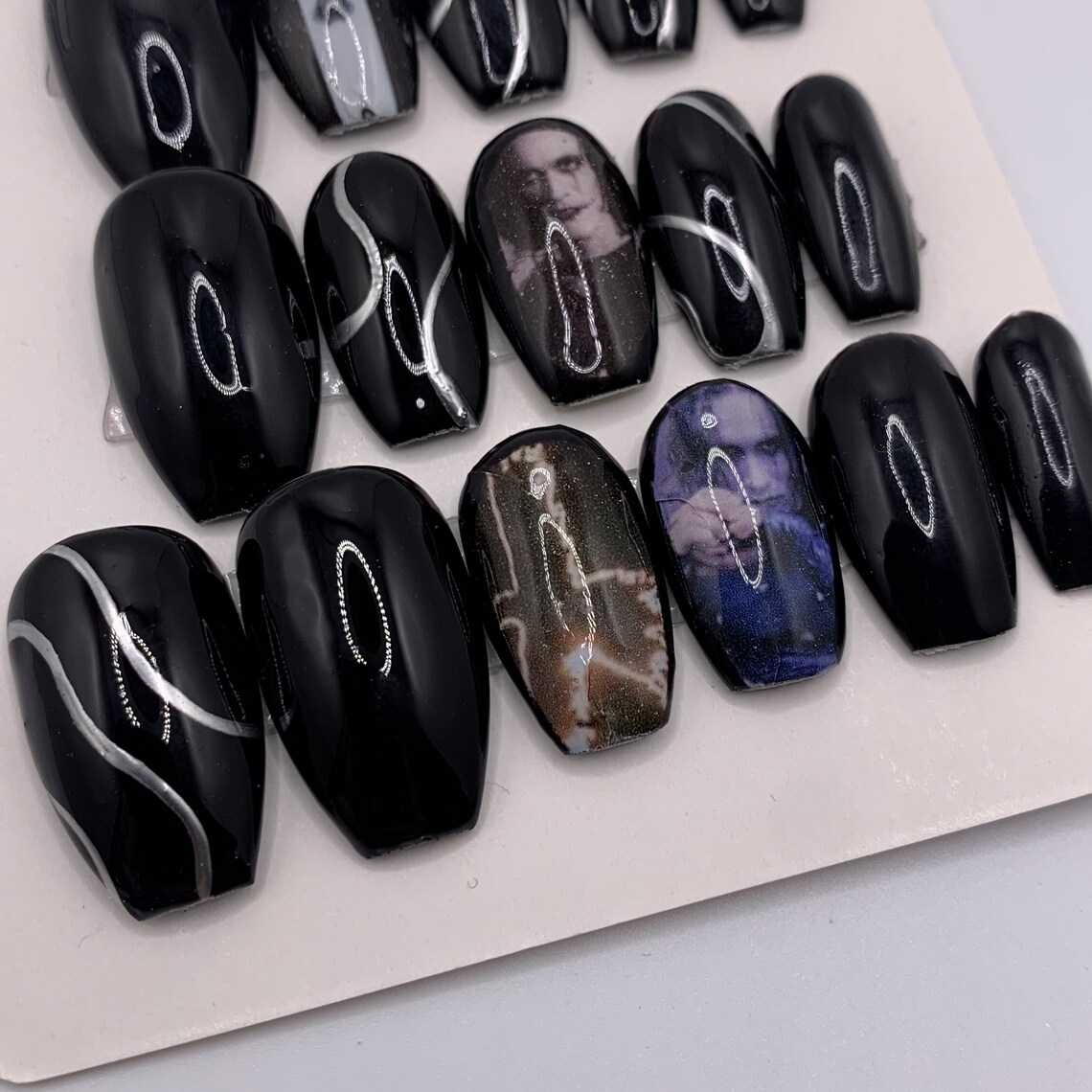 The Crow Press on Nails - Etsy