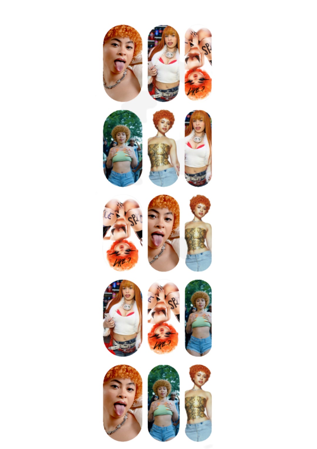 Ice Spice Inspired Design Water Nail Decal Sheet - Etsy