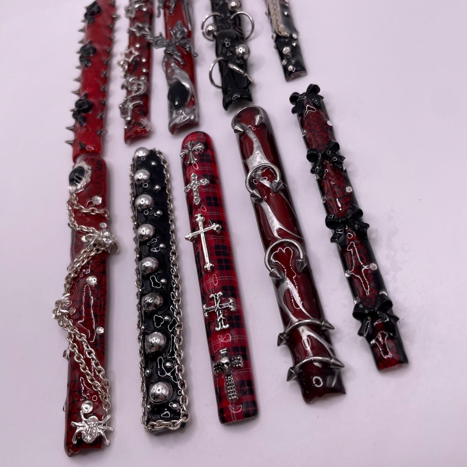 Black and Red Visual Kei 10XL Press on Nail Set - Etsy