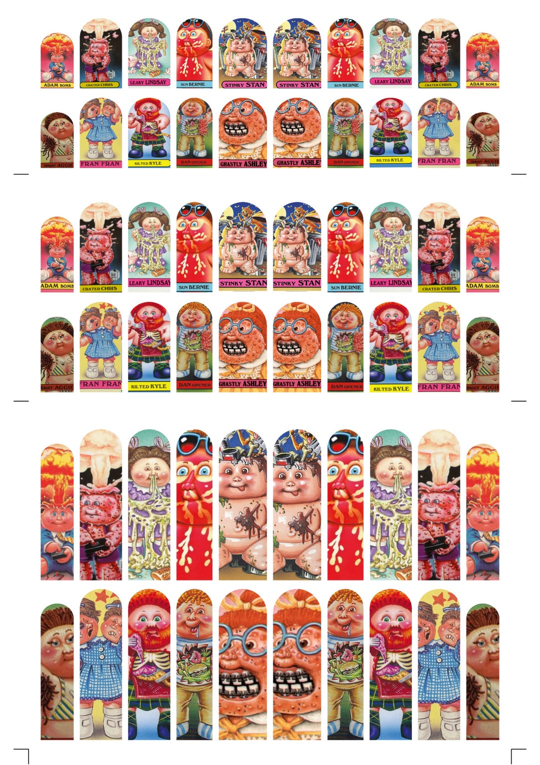 Garbage Kids Design Water Nail Decal Sheet - Etsy