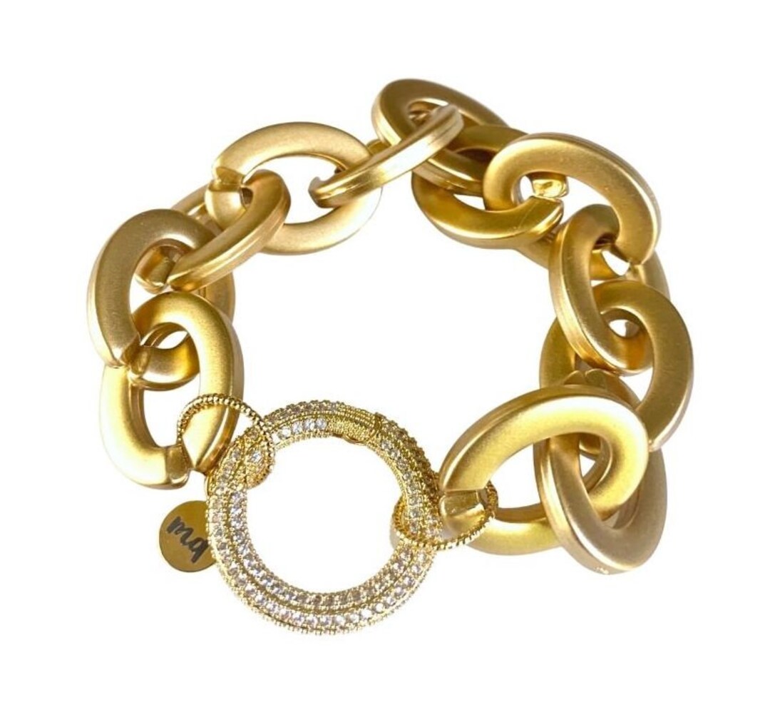 Acrylic & Pave Spring Clasp Bracelet (gold or Silver) * Pave Spring ...
