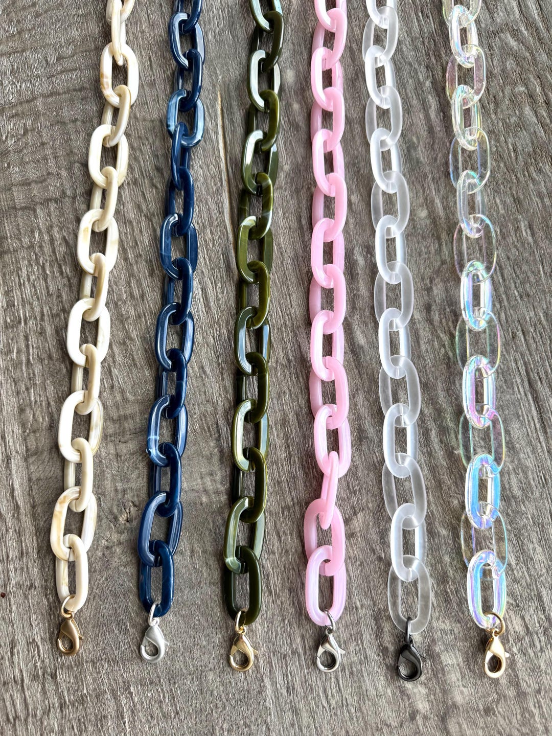 Acrylic Chain for Glasses (pick Your Color) * Clear Frosted Chain for ...