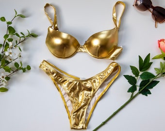 Gold Bikini - Etsy
