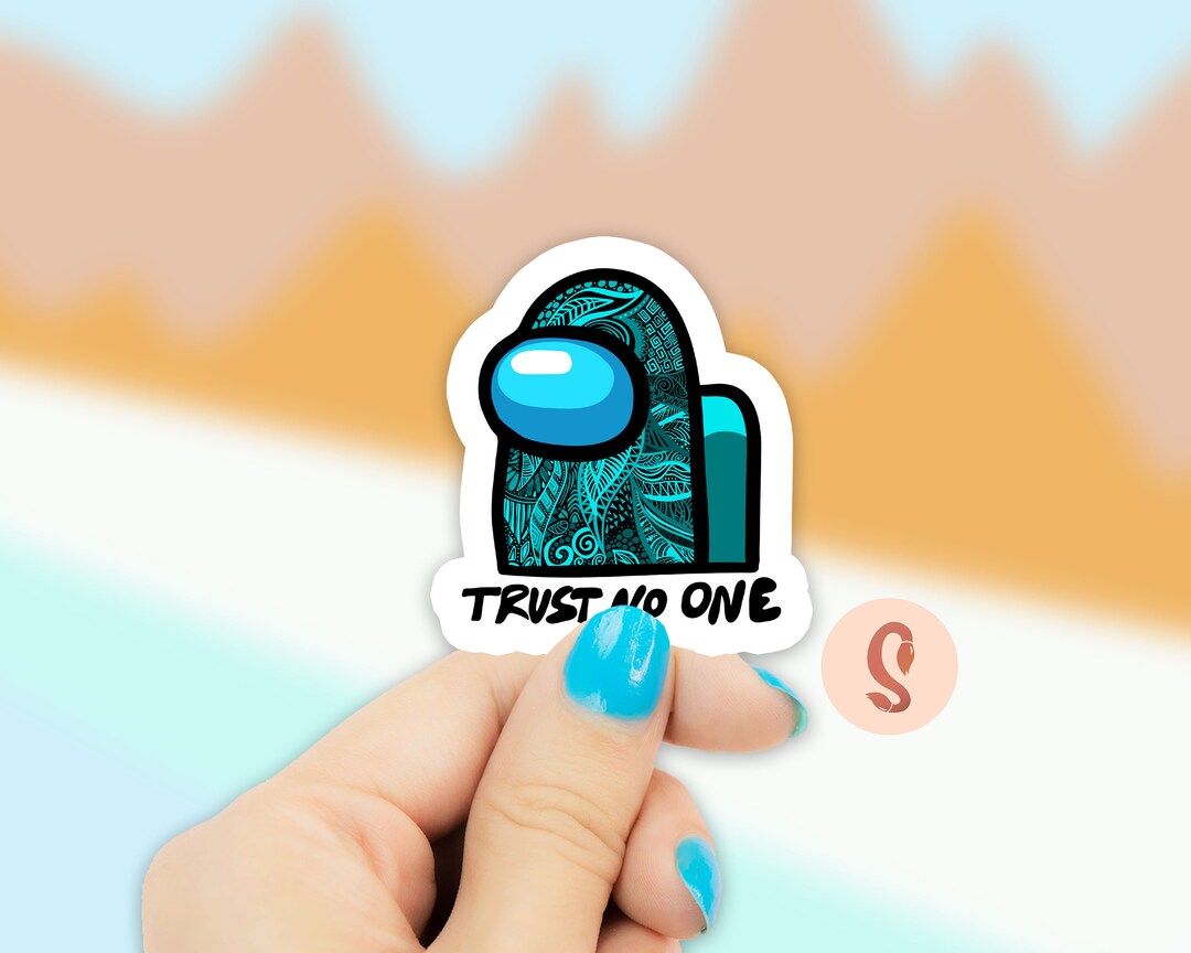 Mandala Among Us Trust No One Sticker Mint Green Imposter CUTE Premium ...