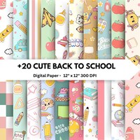 20 Sweet Floral Seamless Digital Paper Pattern on Pastel Colors ...