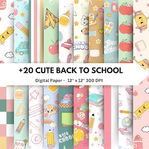 20 Sweet Floral Seamless Digital Paper Pattern on Pastel Colors ...