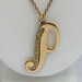 Vintage Letter P Pendant Necklace - Rhinestone Initial Charm - Etsy