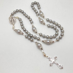 Gray Glass Rosary - Catholic - Religious - Etsy