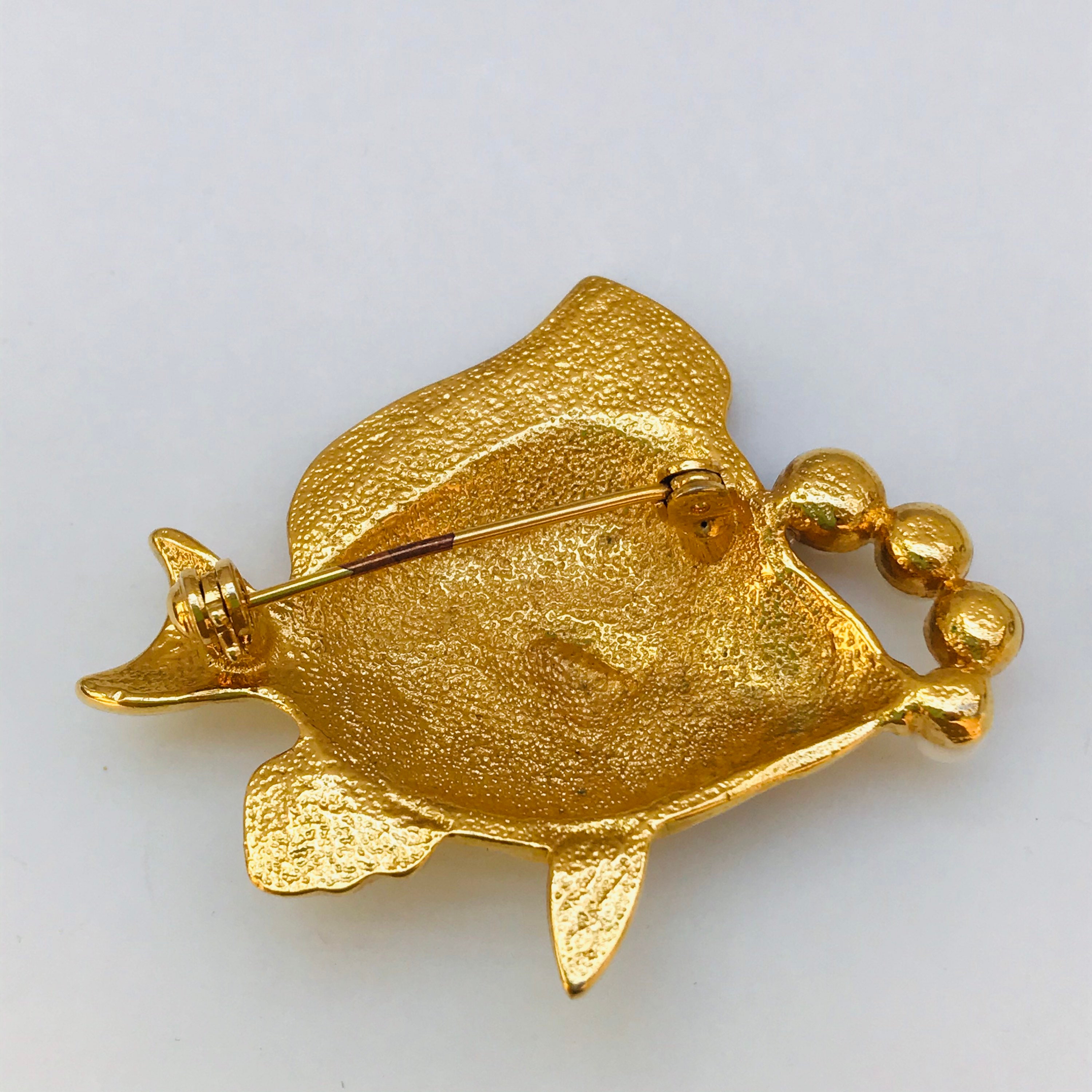 Fish Brooch Black and White Fish Pin Vintage Striped Fish - Etsy