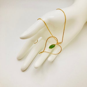 BOJAR 12K Gold Filled Jade and Gold Heart Pendant With 16 Inch 12k Gold ...