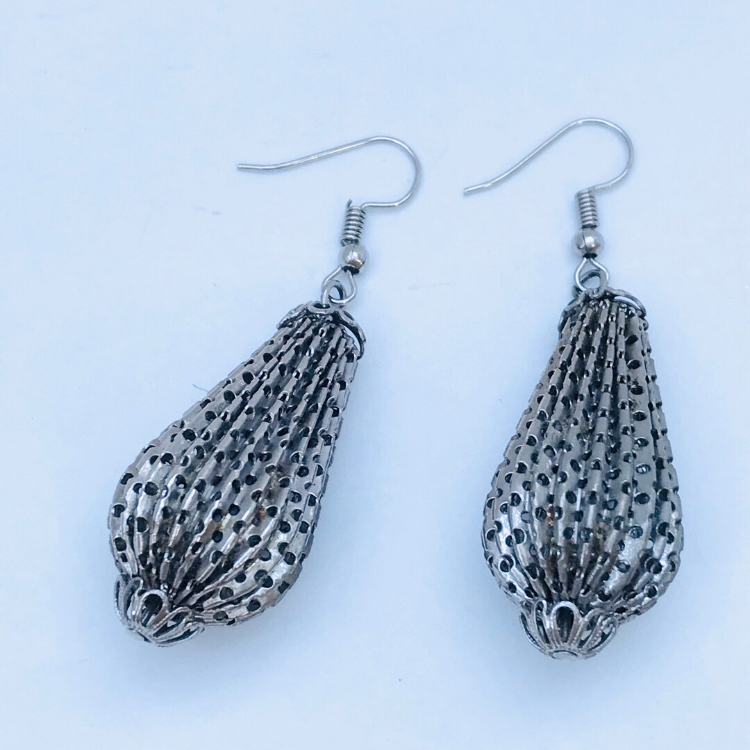 Perforated Metal Earrings - Metal Mesh Earrings - Metal Dangle Earrings ...