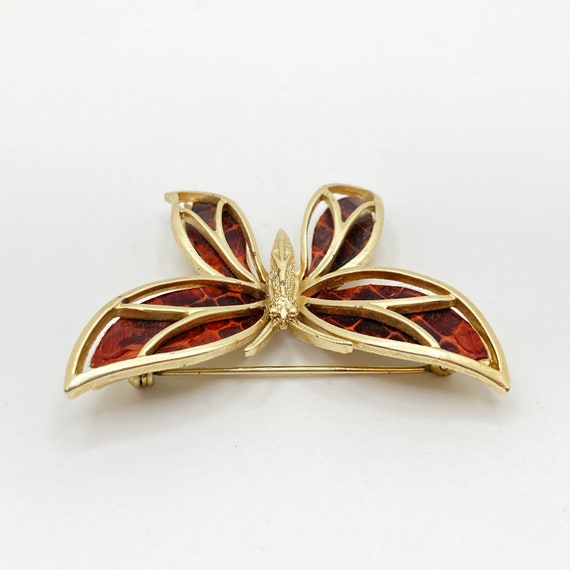 PIM PISCITELLI Butterfly Brooch - Golden Butterfly Pin - Gem