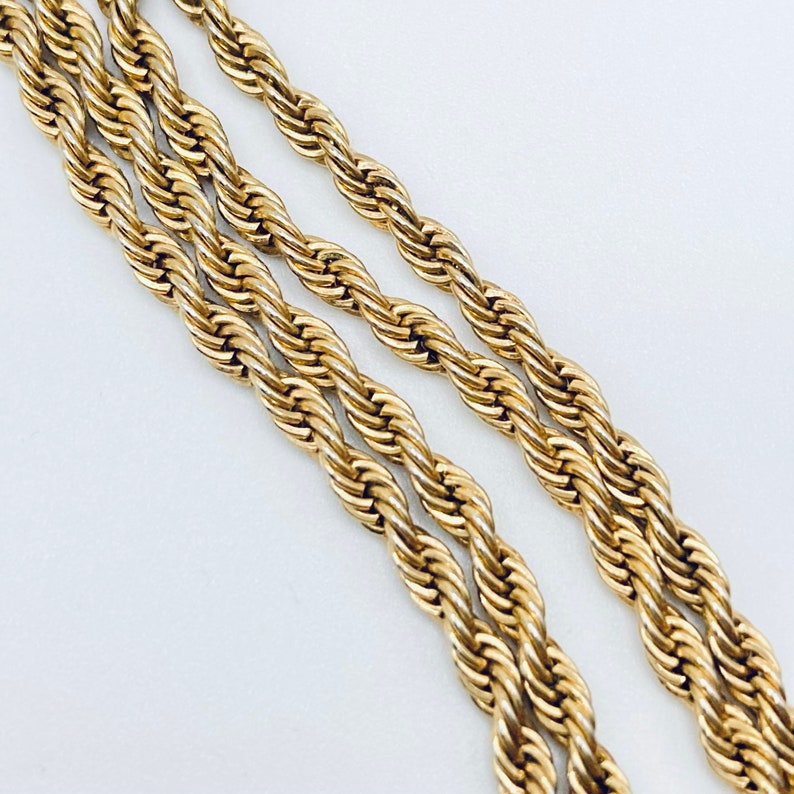 AMERICAN SHOWCASE Gold Tone Rope Chain Necklace 3mm Rope - Etsy