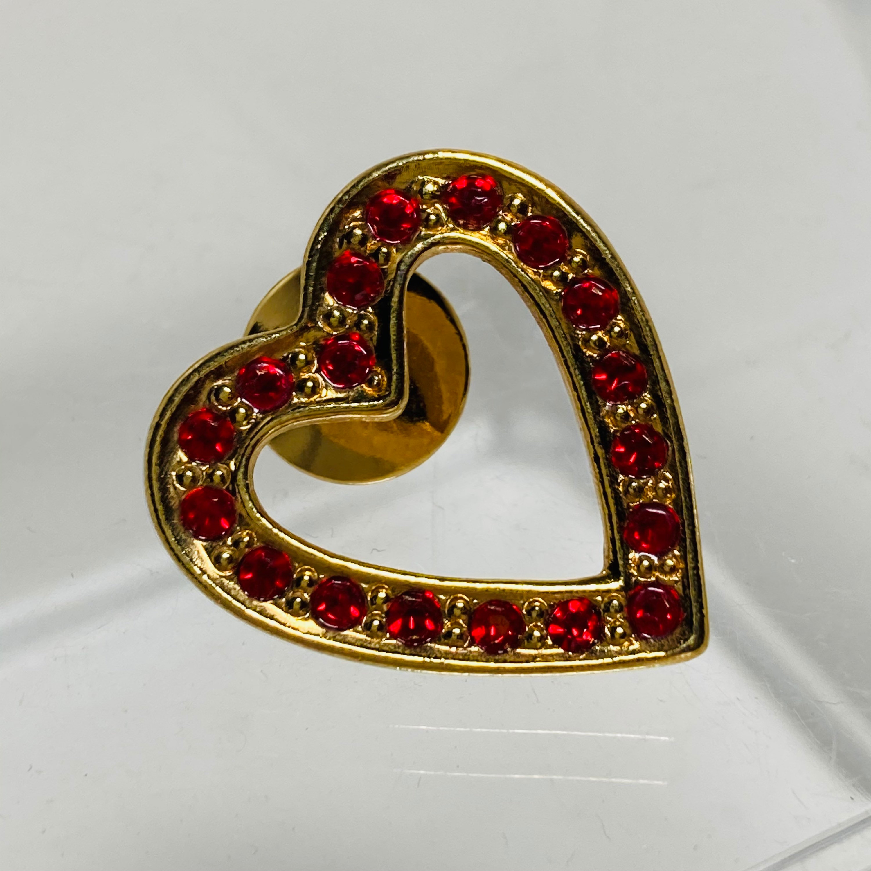 AVON Red Rhinestone Heart brooch red heart pin Vintage | Etsy