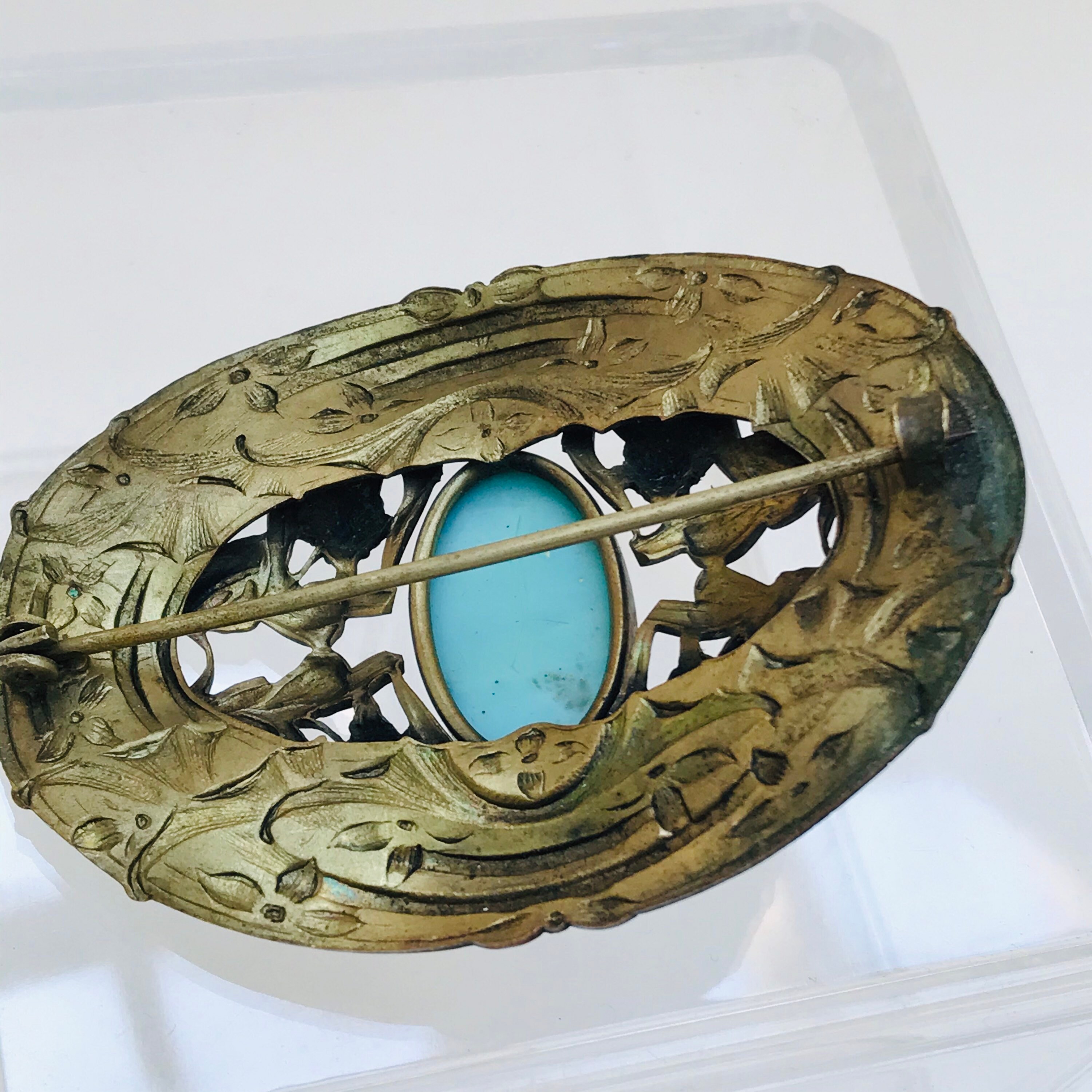 Victorian Sash Pin Bronze Sash Pin Turquoise Sash Pin - Etsy