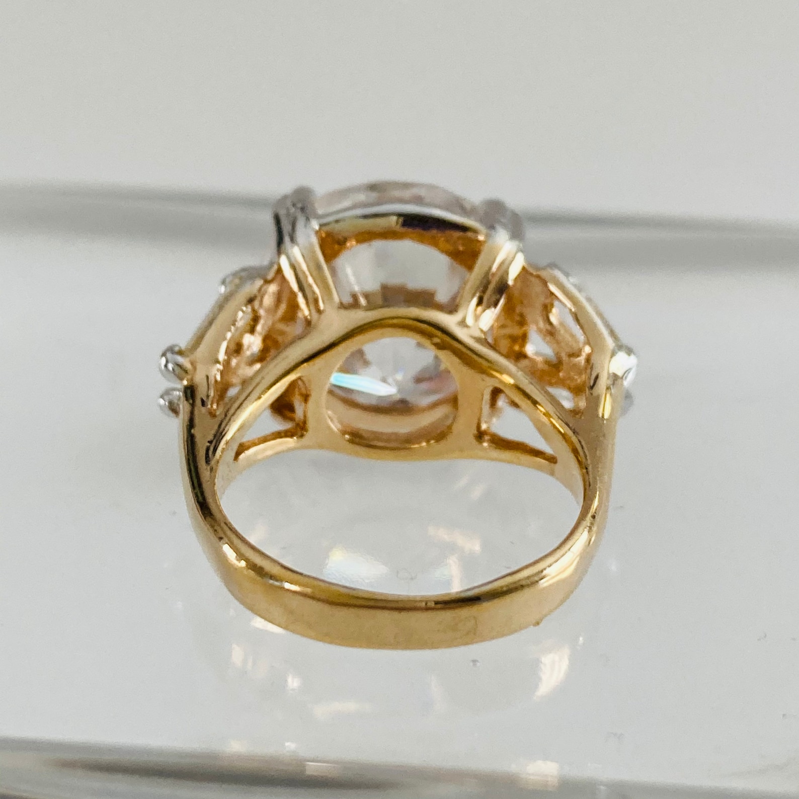 18K Gold HGE Ring Size 5 Cocktail Ring Gold Electroplated - Etsy