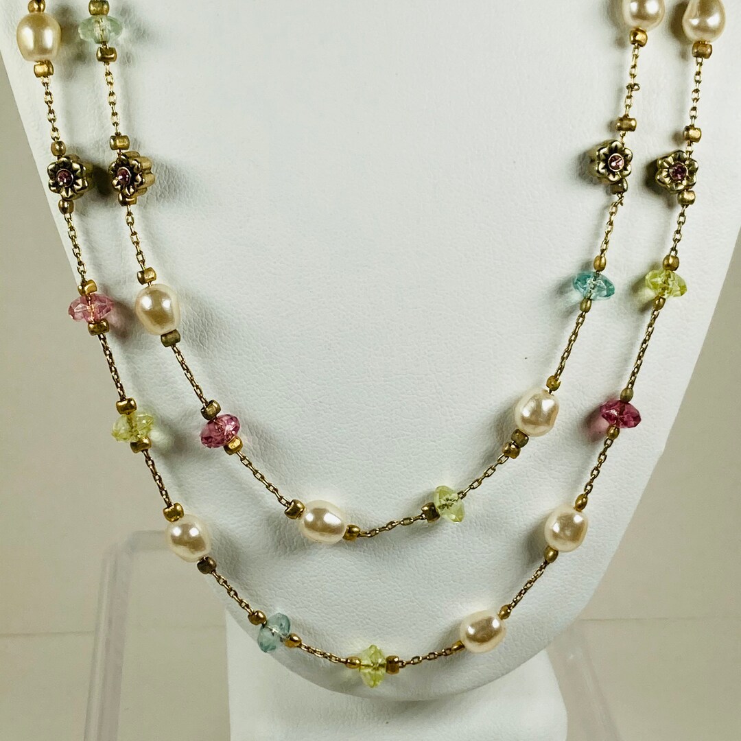 PREMIER DESIGNS Floral Necklace - Two Strand Necklace - Etsy