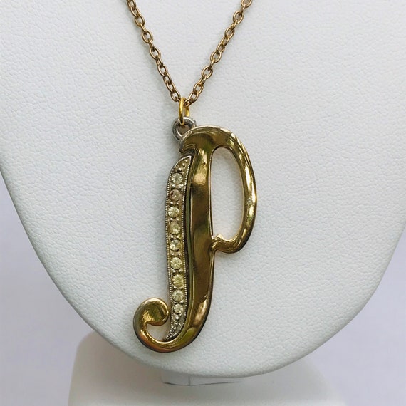 Vintage Letter P pendant - alphabet pendant - names w… - Gem