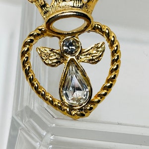 1997 AVON Angel Heart Crown Pin - Angel Tack Pin - Angel Lapel Pin - Etsy