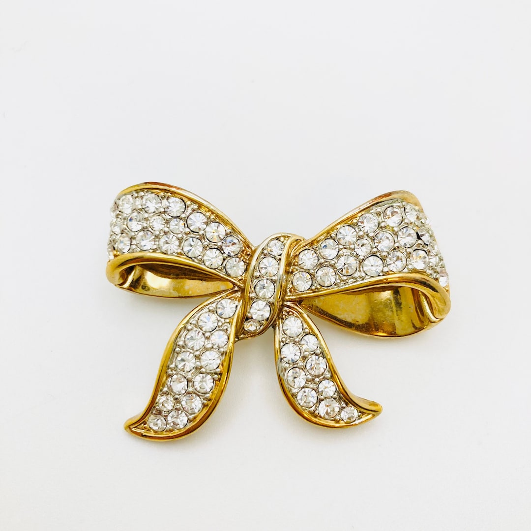 Buy Rhinestone Bow Pin Rhinestone Ribbon Brooch Online in India - Etsy