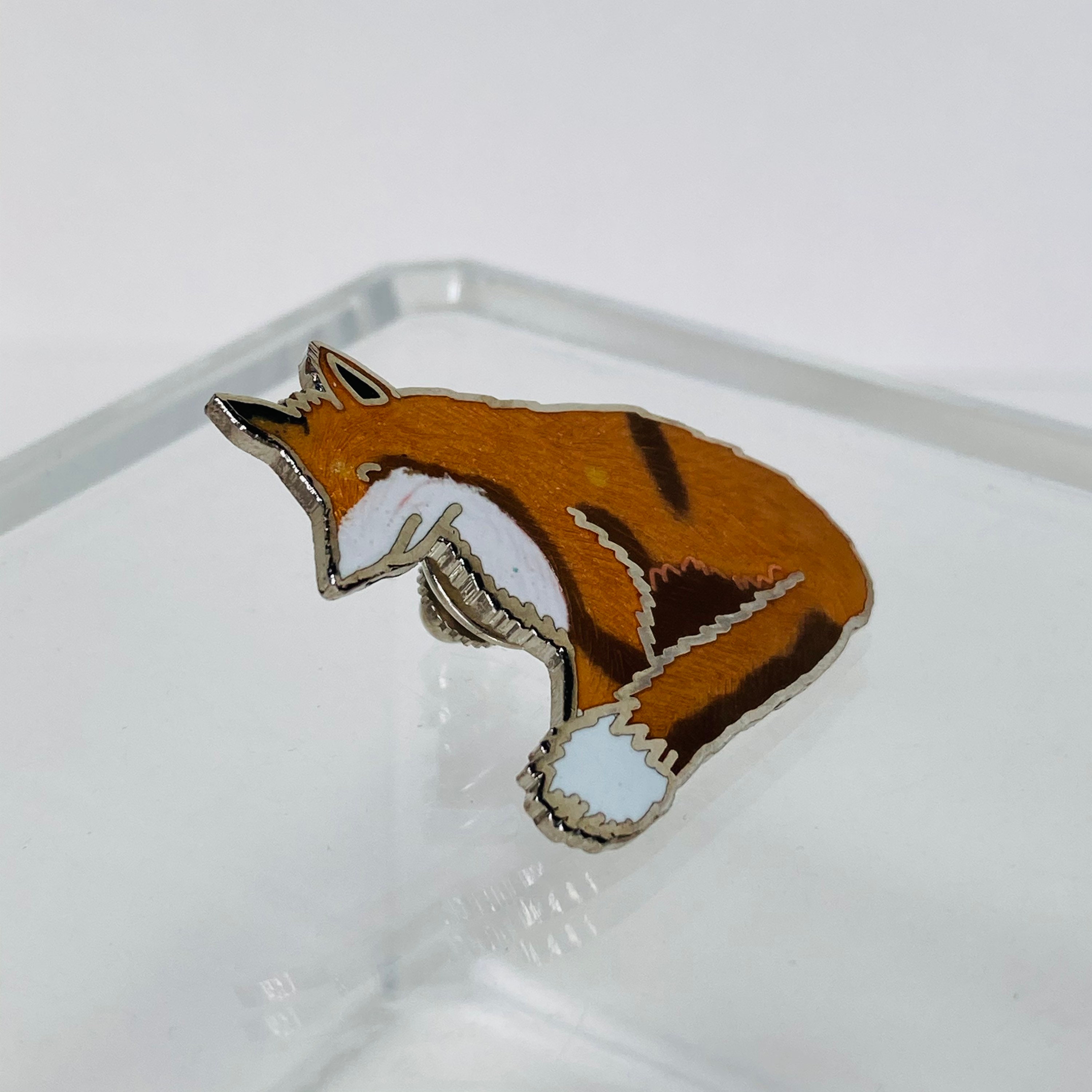 Enamel Fox pin Red Fox tack pin Orange Fox lapel pin - Etsy