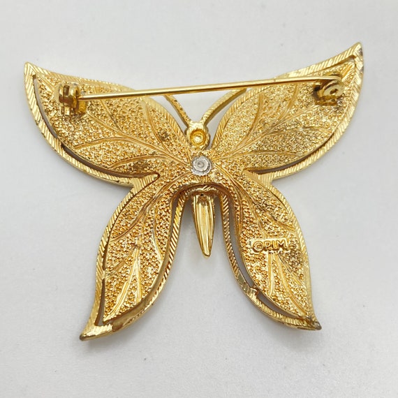 PIM PISCITELLI Butterfly Brooch - Golden Butterfly Pin - Gem
