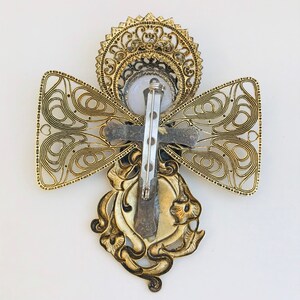 Large Mixed Metal Filigree Angel Brooch - Angel Pin - Etsy