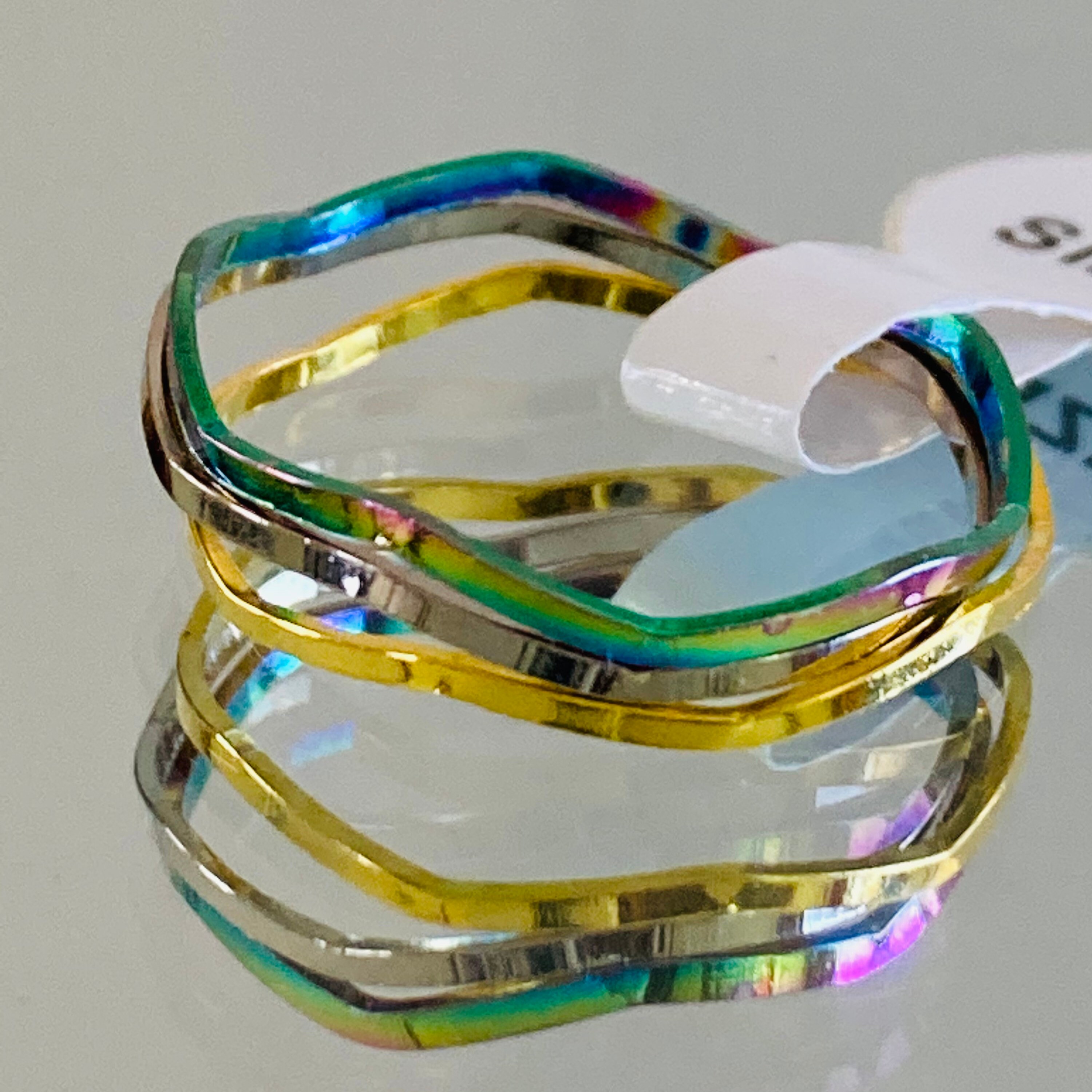 Rainbow Stackable Rings Thin Stacking Rings triple ring | Etsy
