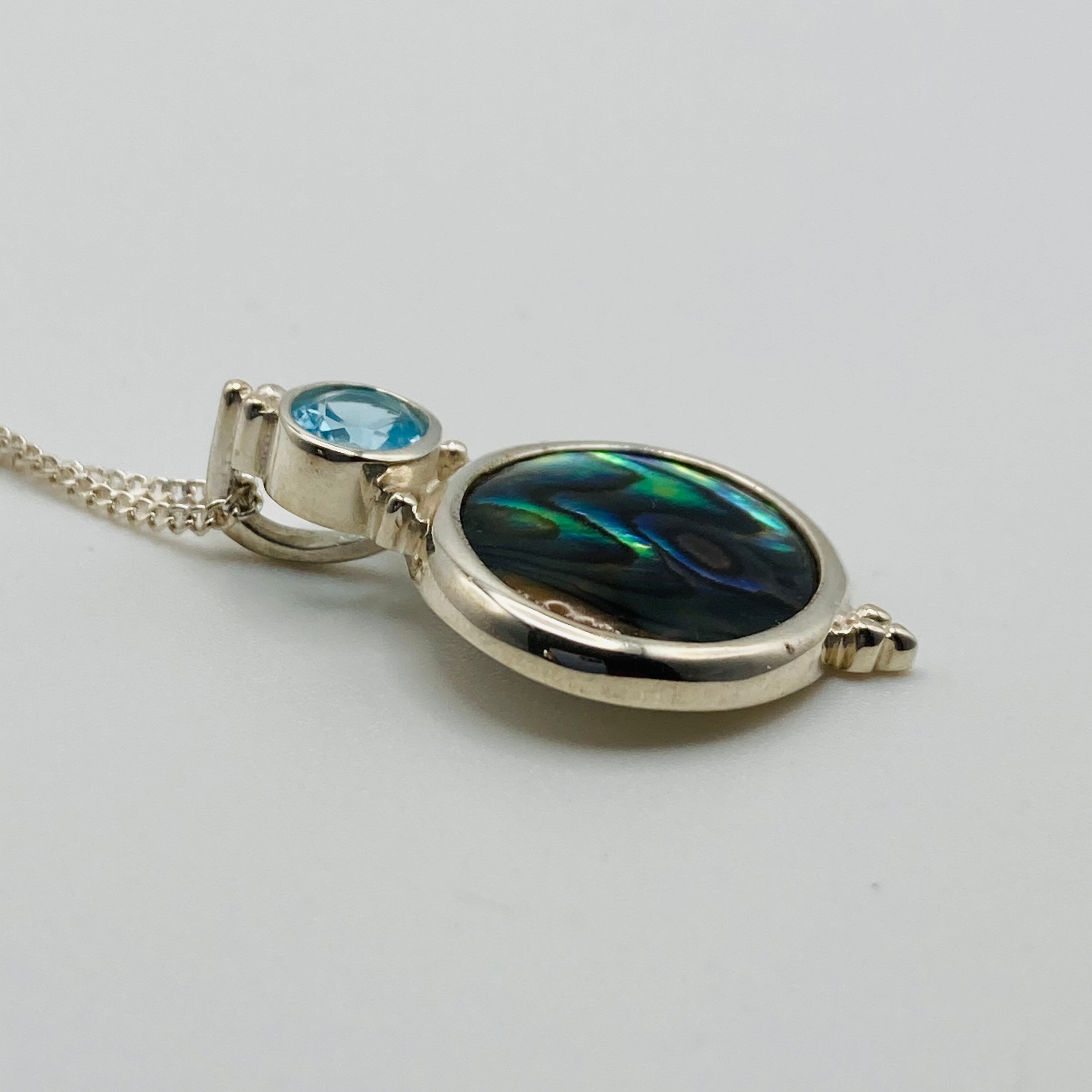 2004 AVON Sterling Silver Abalone Shell and Blue Topaz - Etsy
